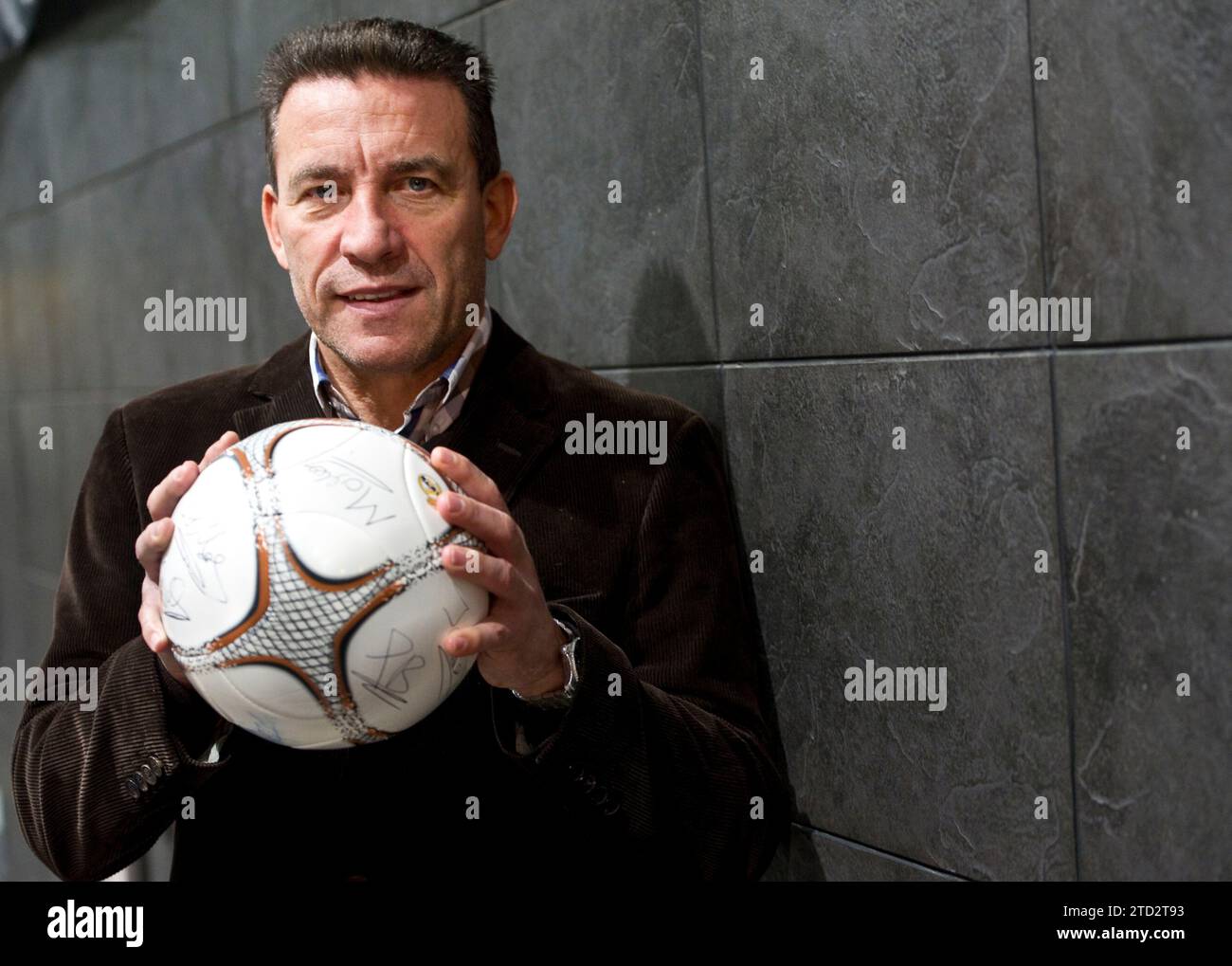 02/04/2014. Madrid. Spain. Posed on former Real Madrid CF goalkeeper ...
