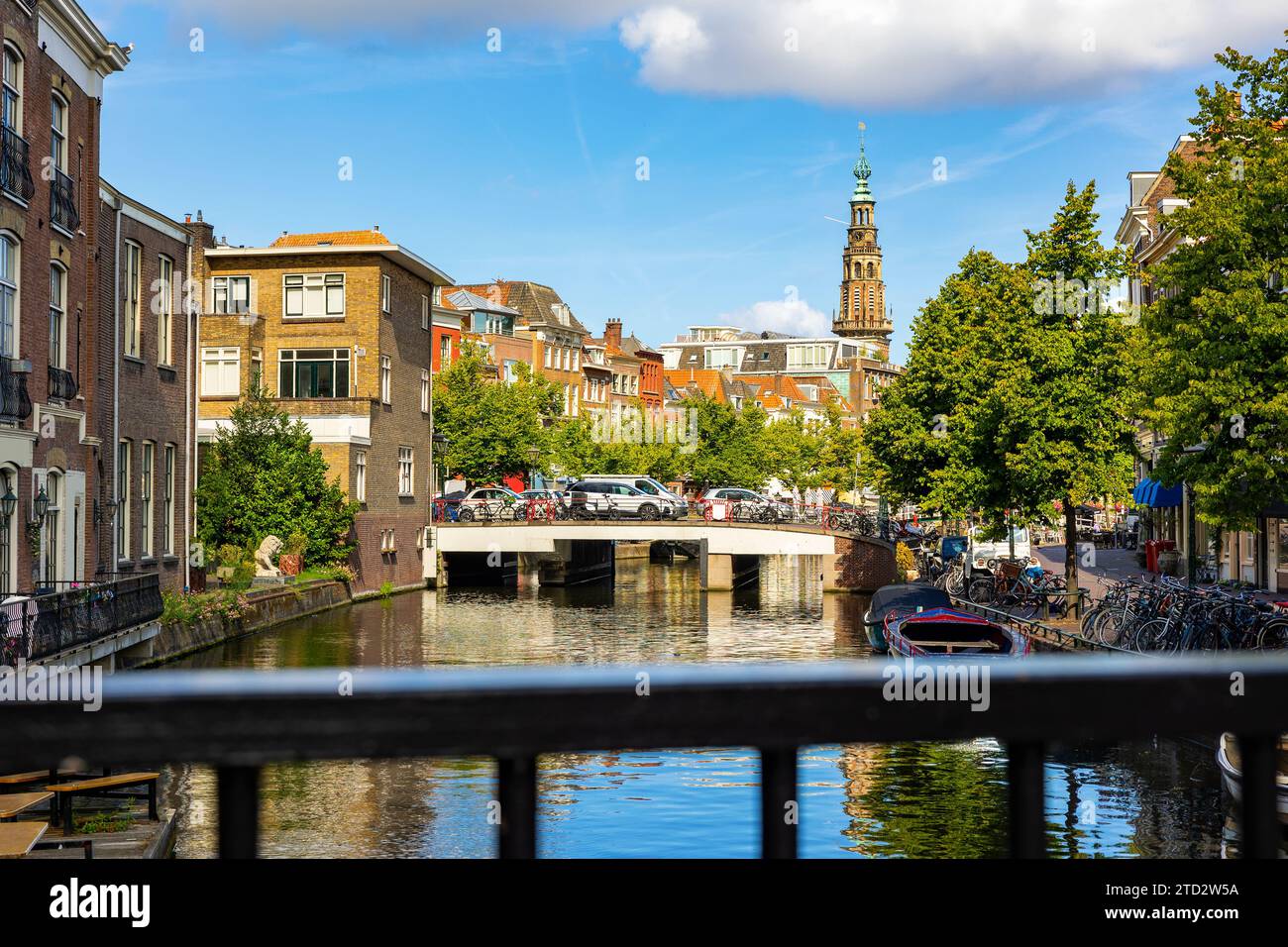 Summer landscape with a view of the city streets of Leiden Stock Photo ...