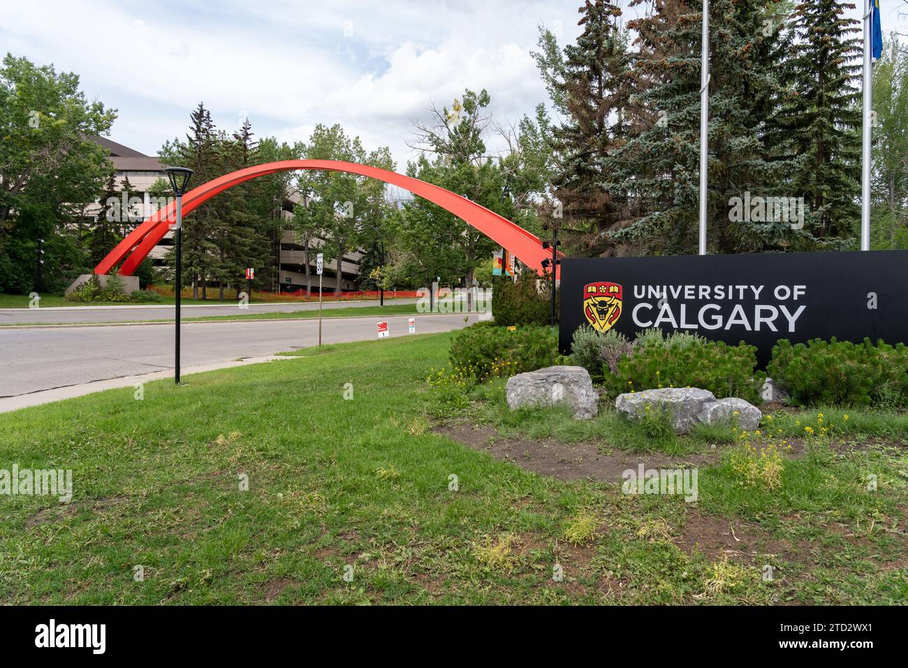 University of Calgary ground sign at the campus in Calgary, Alberta ...