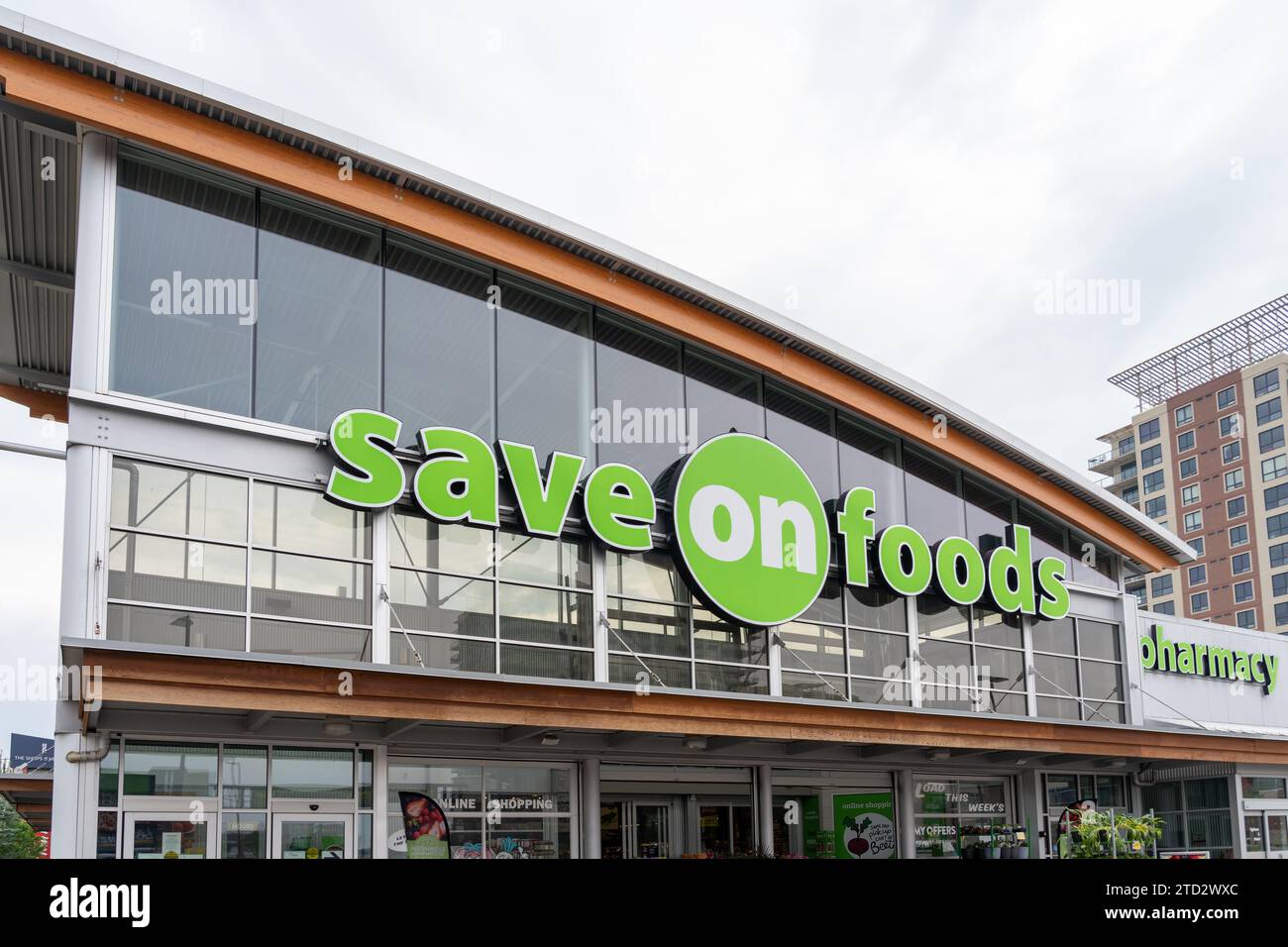 Save-On-Foods store sign on the building in Calgary, Alberta, Canada ...