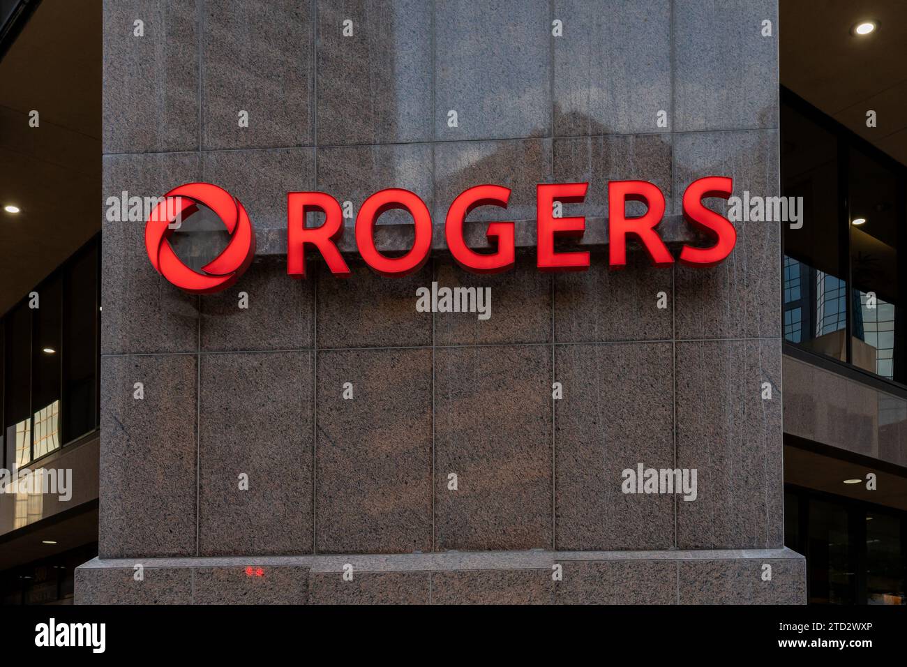 Rogers logo sign on its corporate office building in Altius Centre ...