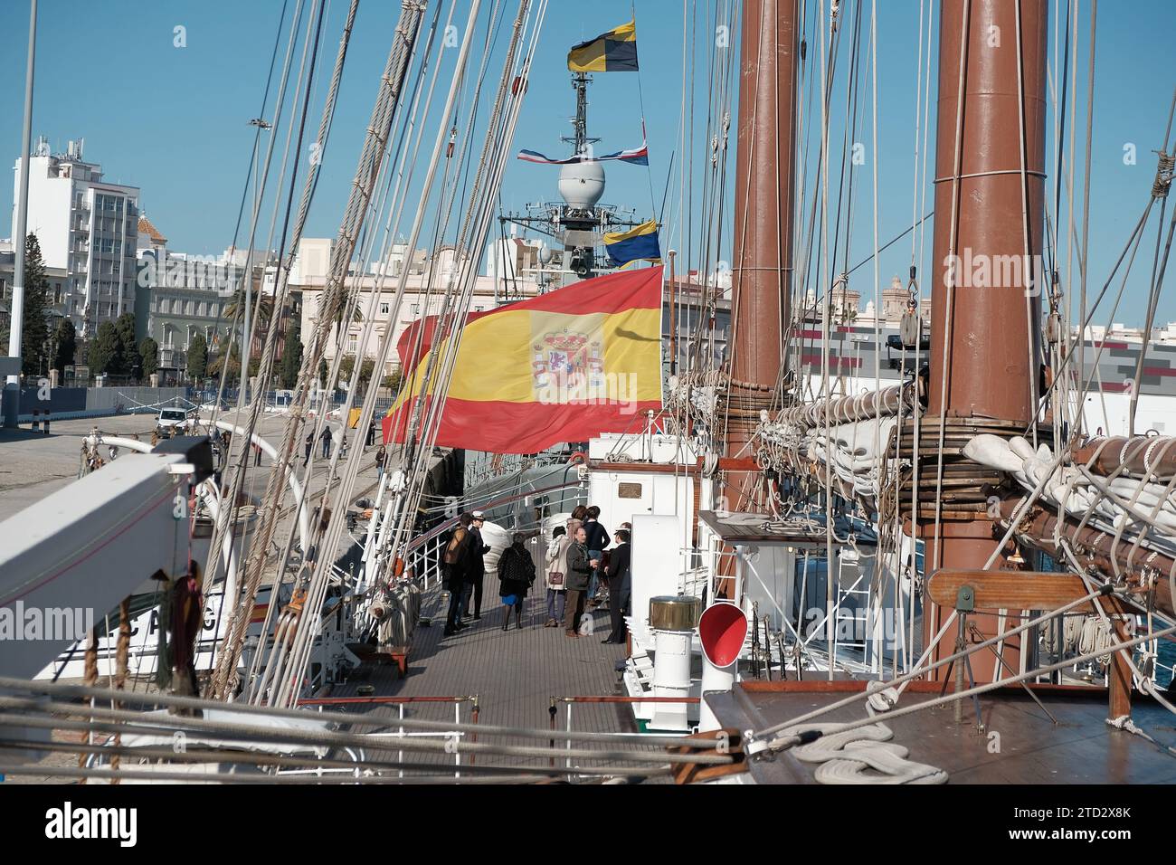Cadiz, 01/12/2019. The training ship Juan Sebastian de Elcano, ready to ...