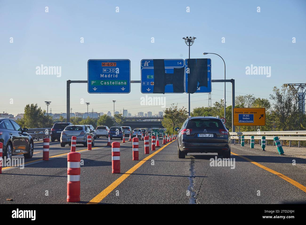 09/24/2016. Madrid, 09/24/2019. Junction of the M 607 highway with the ...