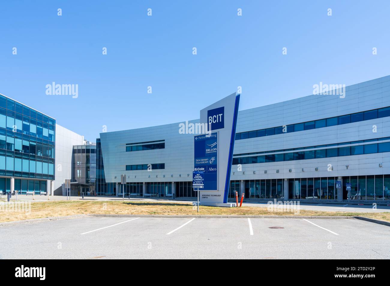 Bcit Sign On The Building At Bcit S Aerospace Technology Campus In
