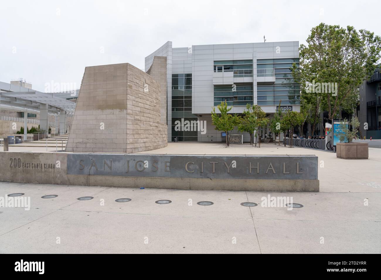 San Jose City Hall sign and building, California, Canada Stock Photo ...