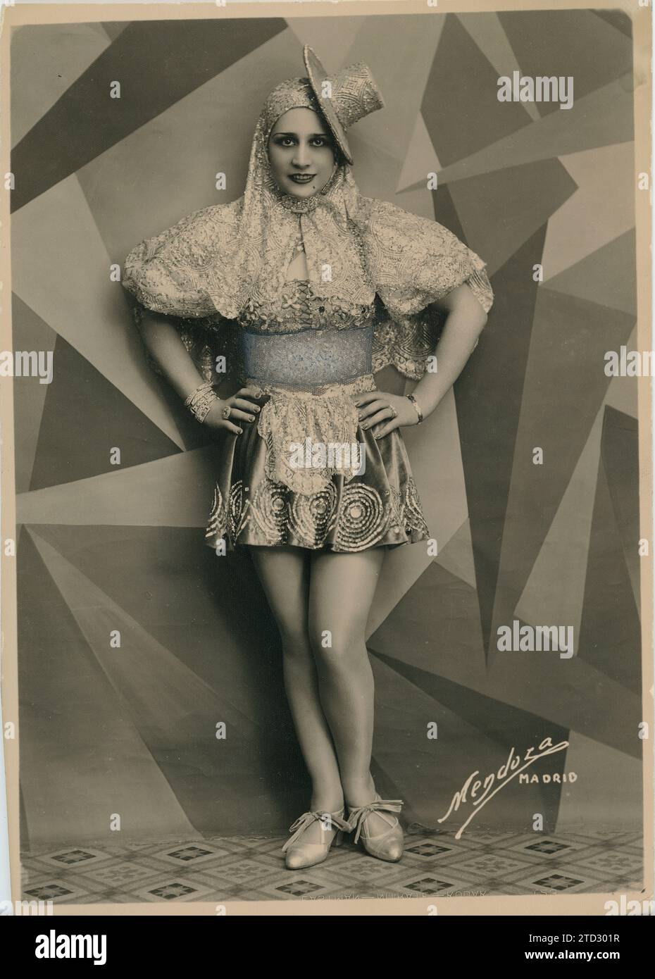 Madrid, November 1931. Celia Gámez dressed for the Canarian song number ...