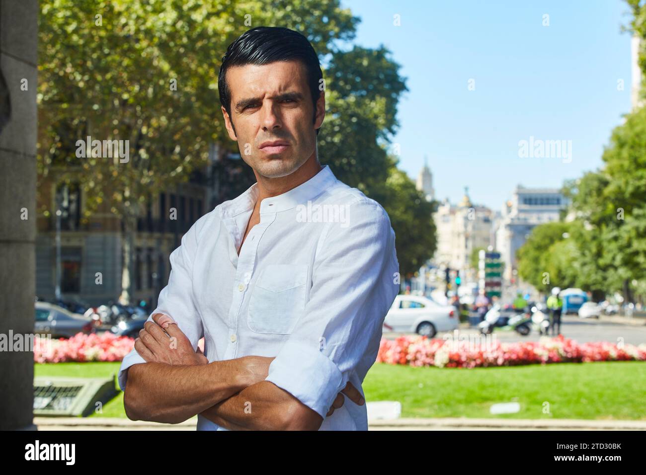 Madrid, 01/10/2018. Puerta de Alcalá, Plaza de la Independencia. Photographs posed to the ...