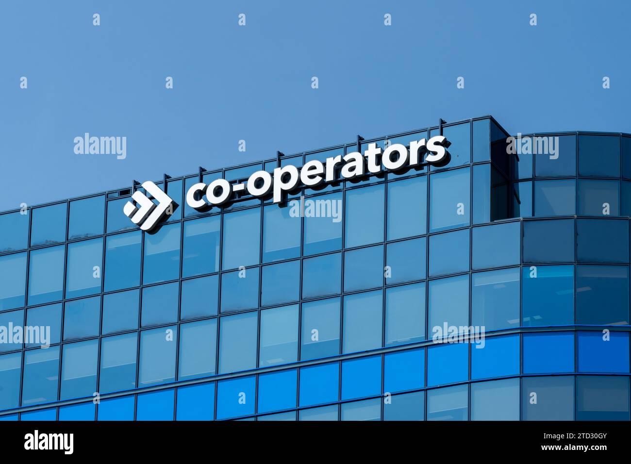 Co-operators logo and sign on the building at Co-operators Place in ...