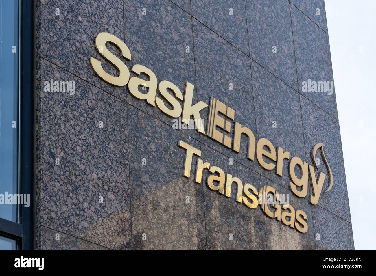 Close up of SaskEnergy logo sign on the building at its headquarters in ...