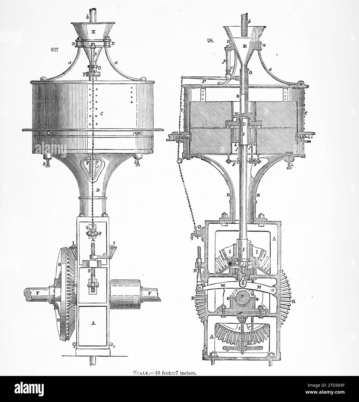 Corn mill, illustration. By William Fairbairn, Manchester. From ...