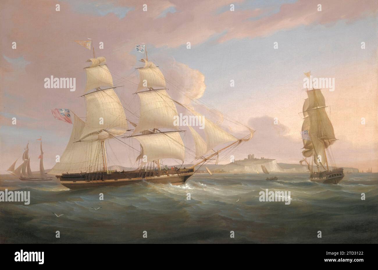 The Merchant Snow Peru off Dover, oil painting by William John Huggins ...