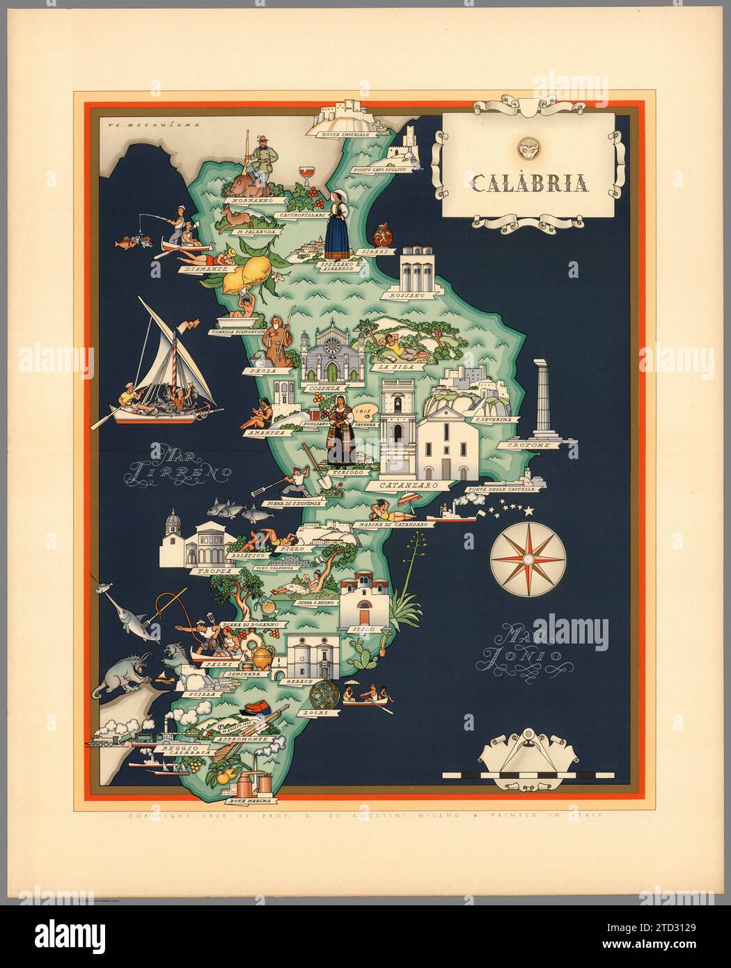 Illustrated map of calabria hi-res stock photography and images - Alamy