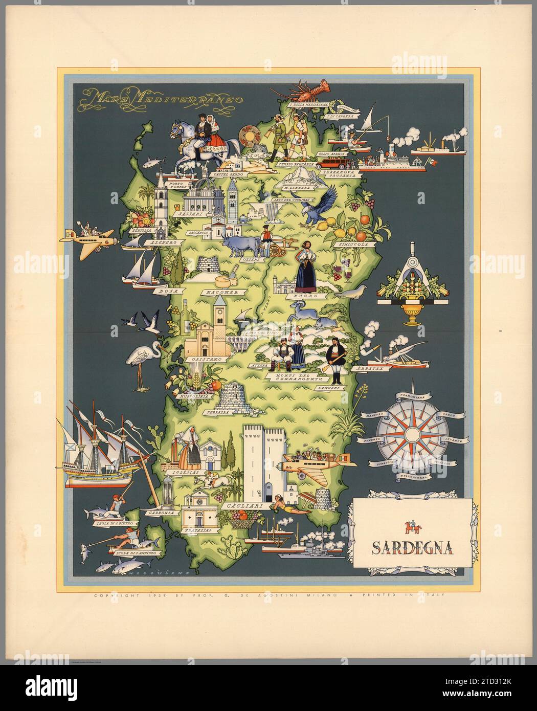 Map of sardinia hi-res stock photography and images - Alamy