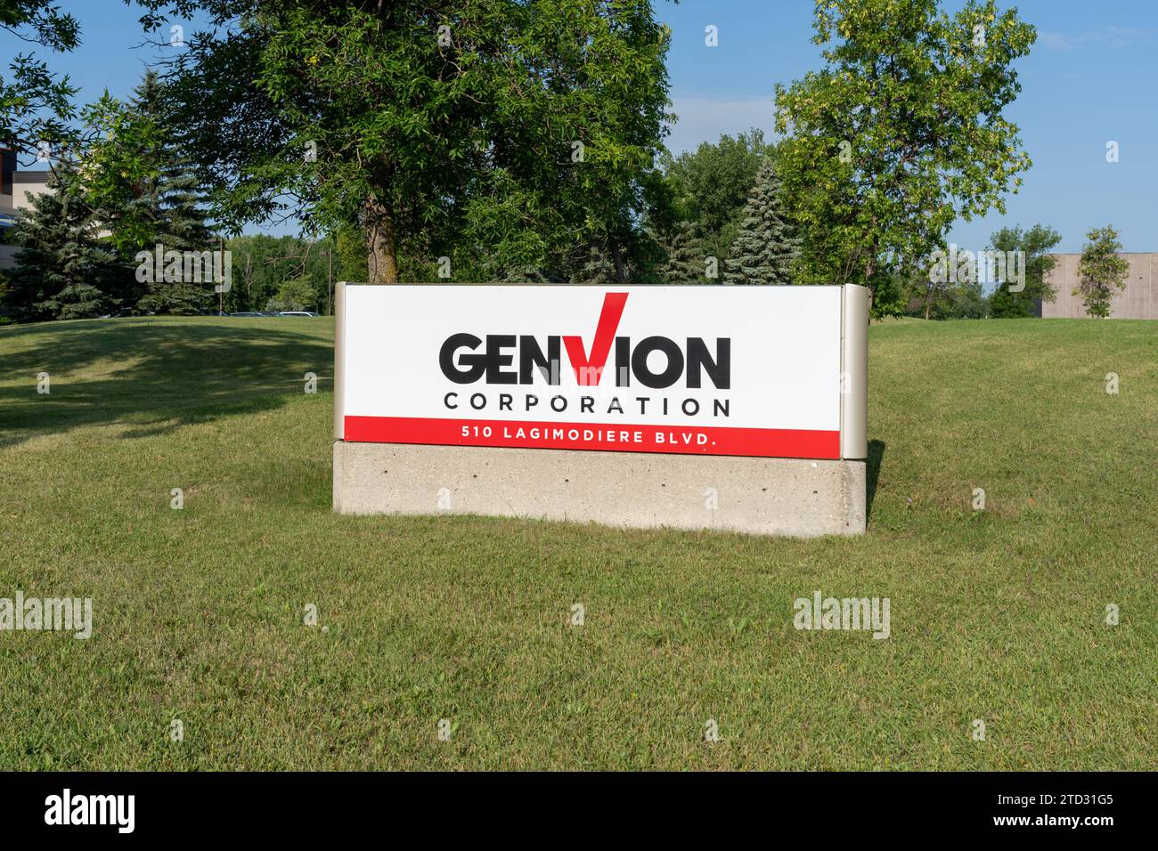 The Ground sign for Genvion Corporation headquarters in Winnipeg ...
