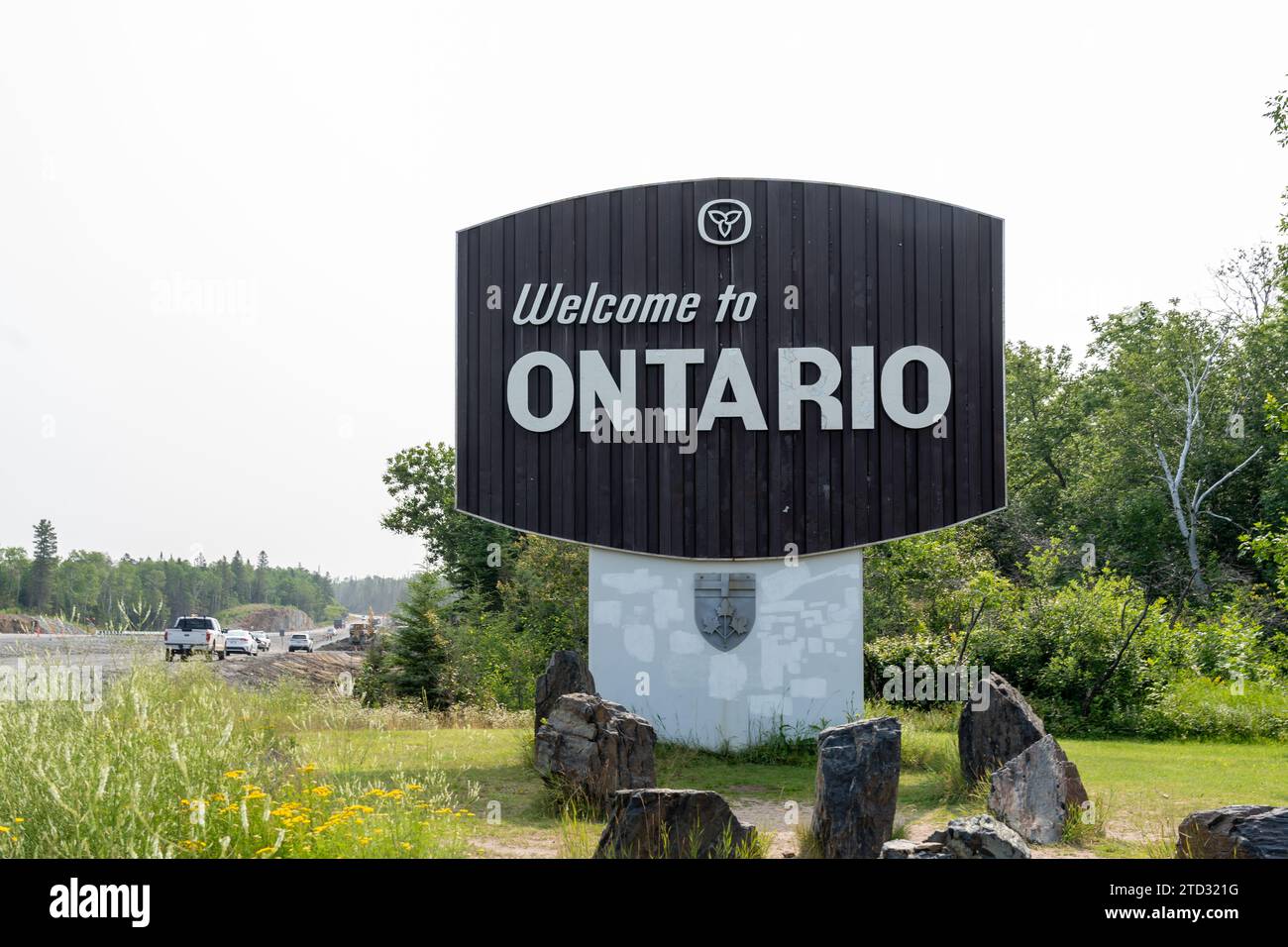 Welcome to Ontario signage in Ontario, Canada Stock Photo - Alamy