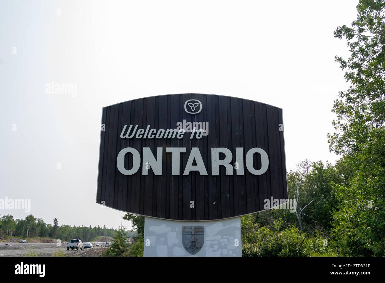 Welcome to Ontario signage in Ontario, Canada Stock Photo - Alamy