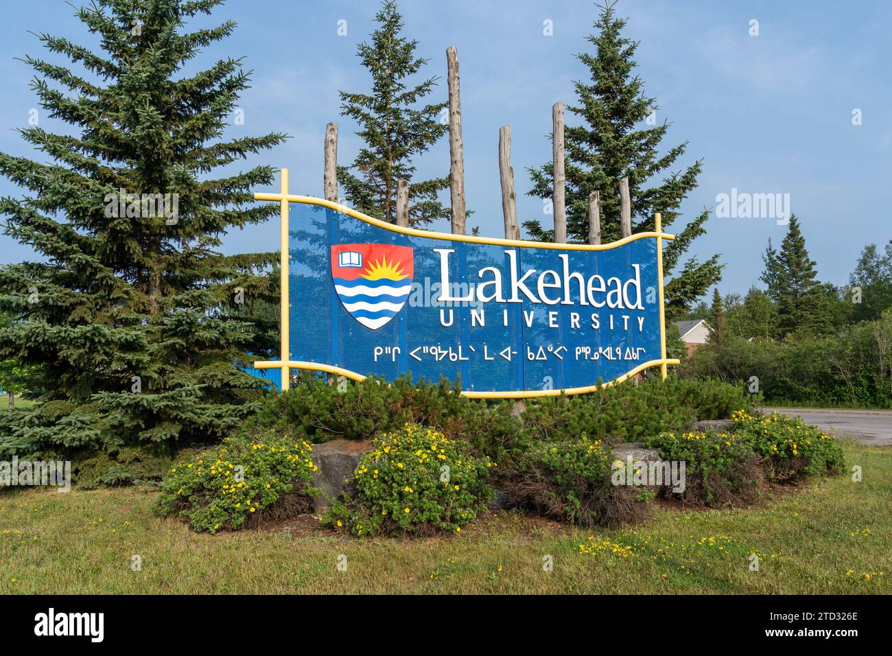 Lakehead University sign is seen at the campus in Thunder Bay, Ontario ...