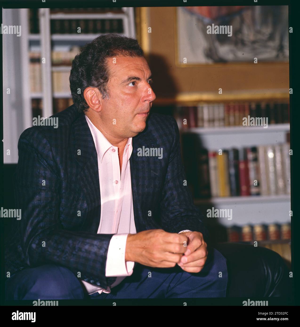 Madrid, September 1988. Juan José Alonso Millán during an interview ...
