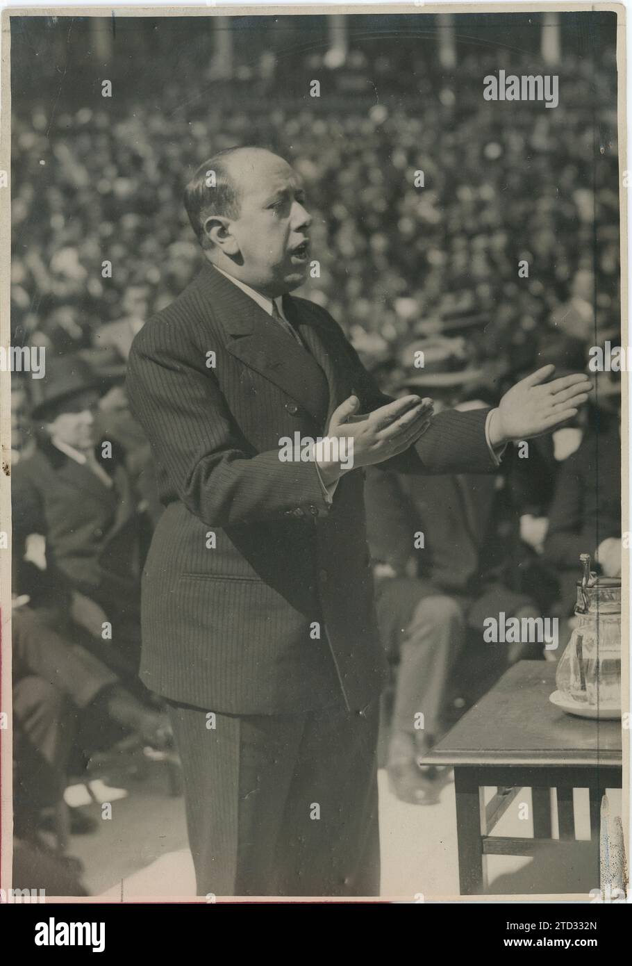 Seville, 1935. José María Gil Robles, head of the CEDA, during a rally ...