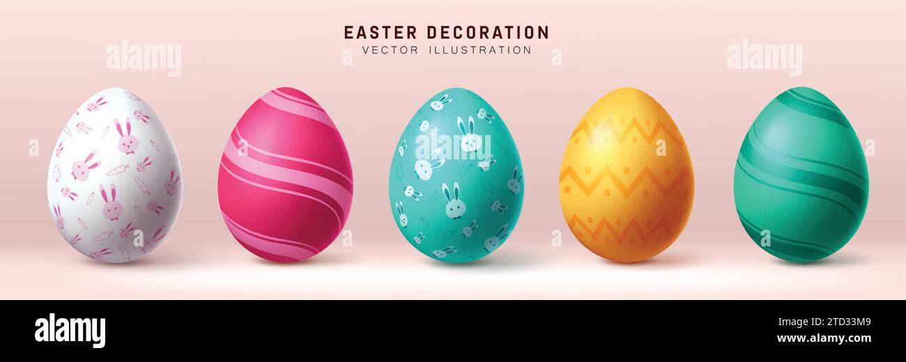 Easter eggs vector set design. Easter eggs collection in 3d realistic ... Easter eggs vector set design. Easter eggs collection in 3d realistic ...
