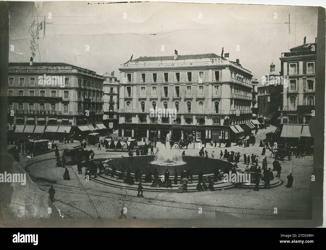 Madrid,1885 (ca.) Views of the Puerta del Sol. Credit: Album / Archivo ...