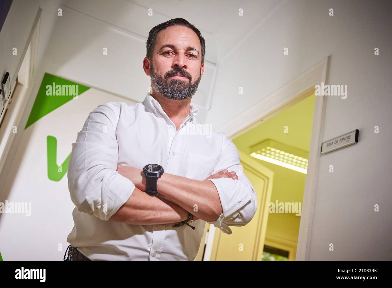 Madrid, 12/04/2018. Interview with Santiago Abascal, president of VOX ...