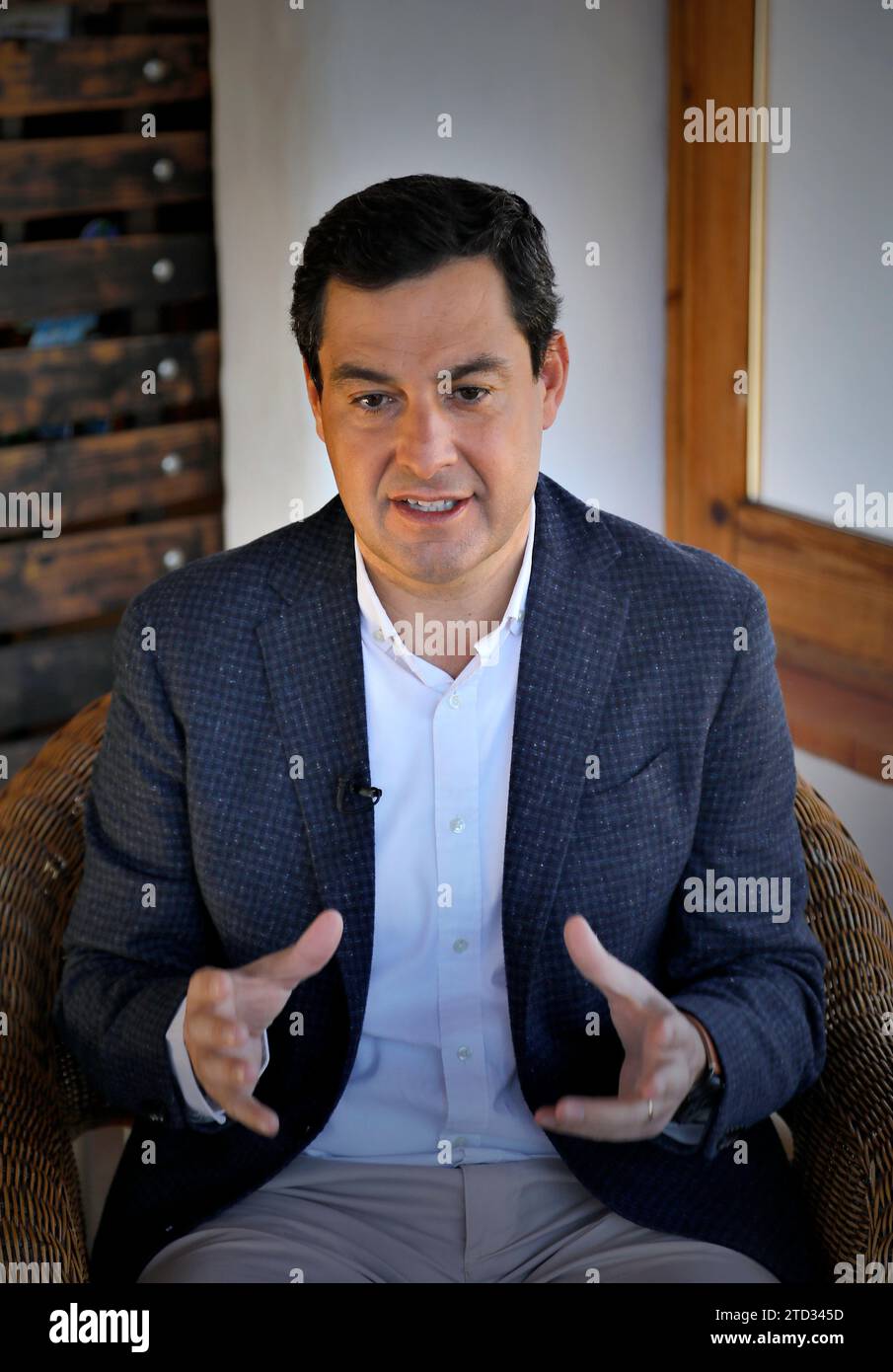 Seville, 01/11/2019. Interview with Juanma Moreno as future president of the Junta de Andalucía ...