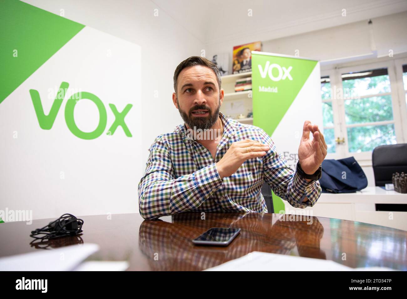 Madrid, 10/09/2018. Interview with Santiago Abascal, president of Vox ...