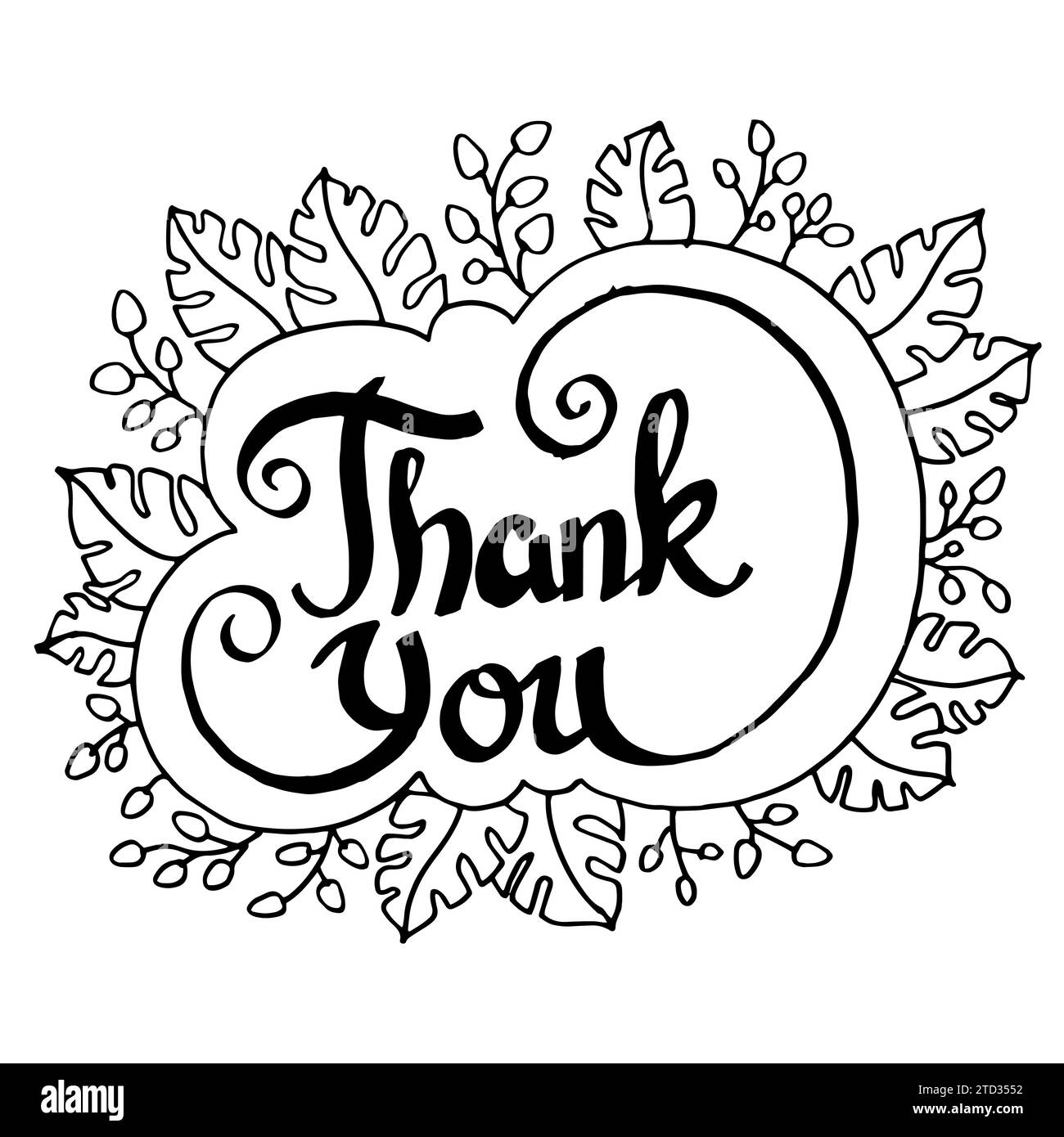 Hand lettering typography of thank you illustration vector design Stock ...