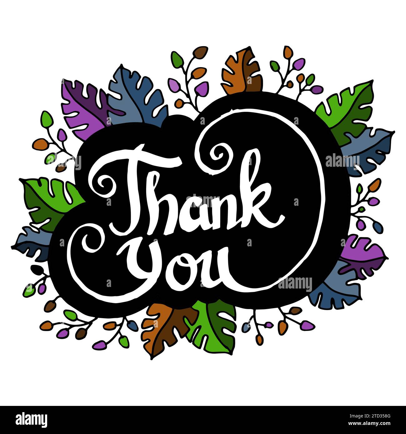 Hand lettering typography of thank you illustration vector design Stock ...