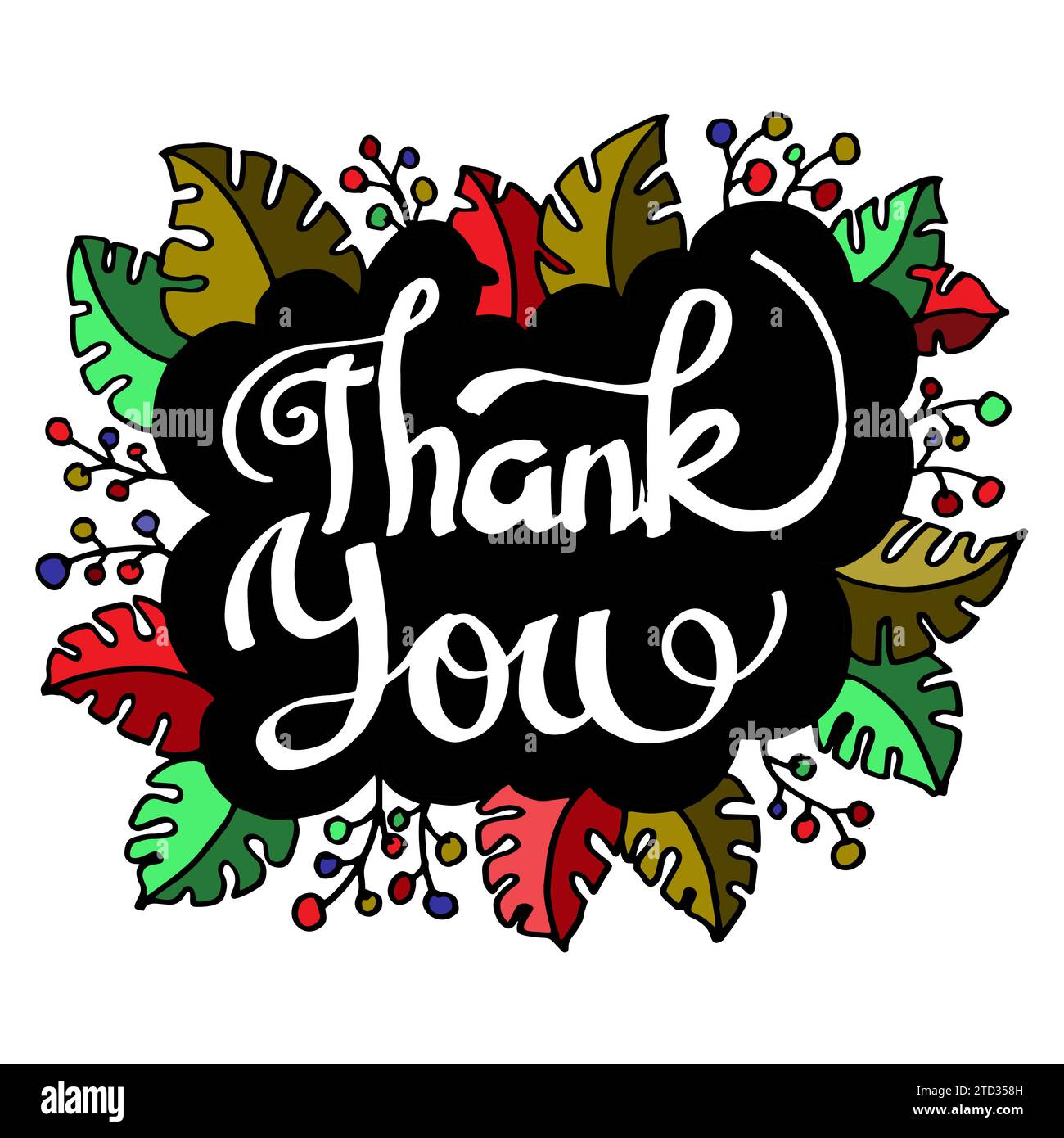 Hand lettering typography of thank you illustration vector design Stock ...