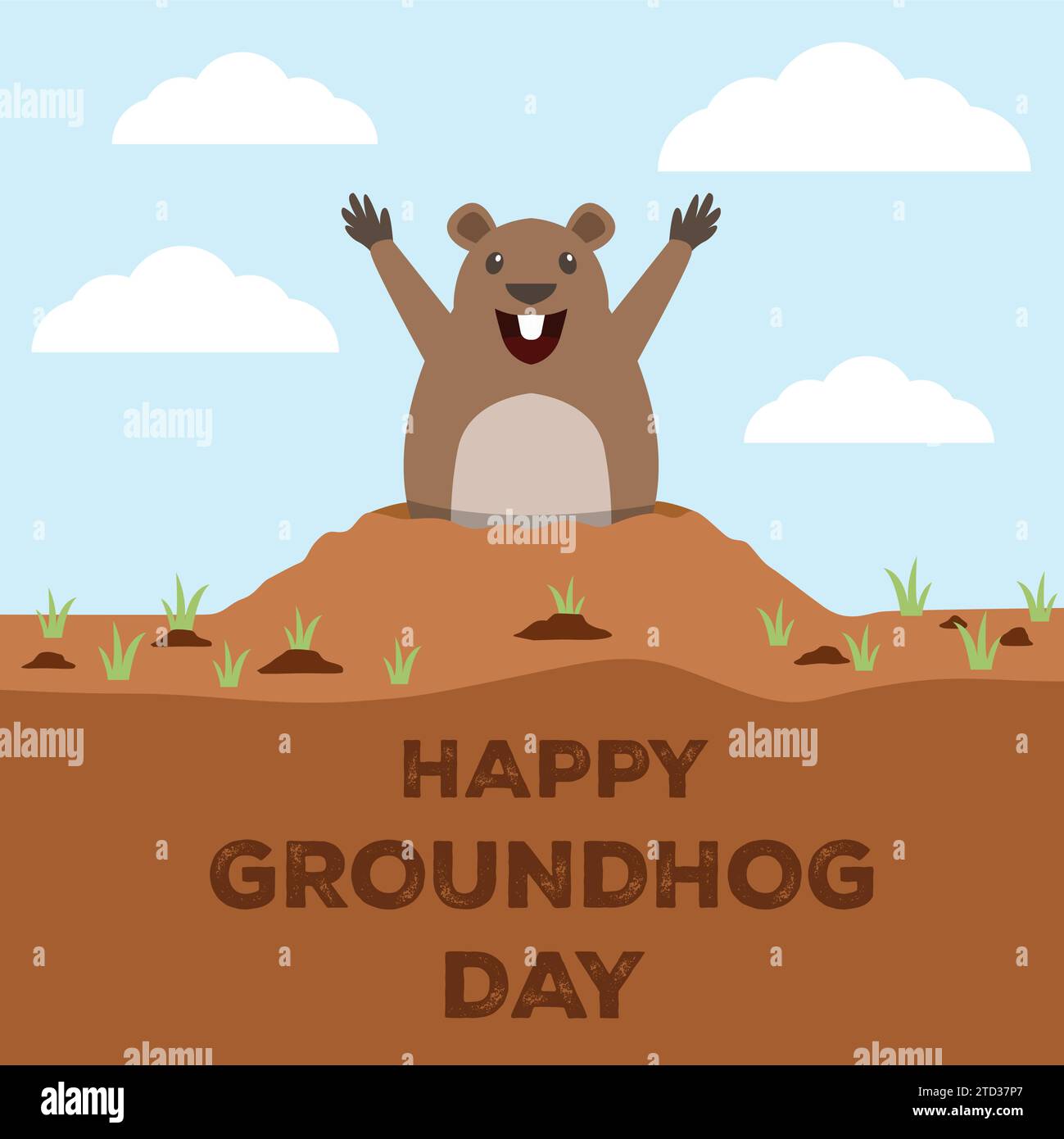 Happy groundhog day illustration hi-res stock photography and images ...