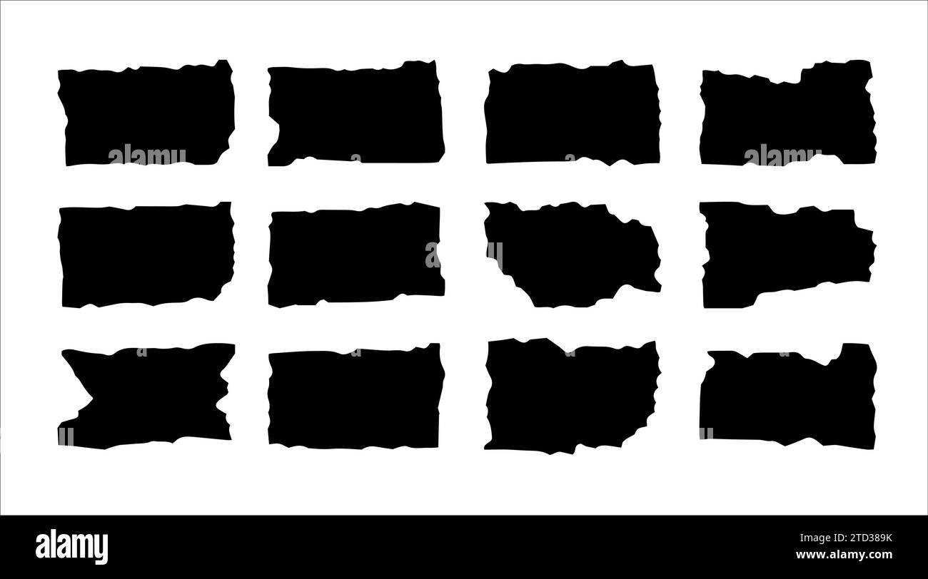 Jagged stickers silhouettes. Set of vector icons Stock Vector Image ...