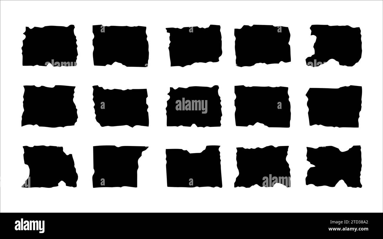 Set of black torn paper. Vector illustration Stock Vector Image & Art ...