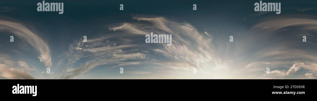 Neon green sky panorama with Cirrus clouds, Seamless hdr 360 panorama ...