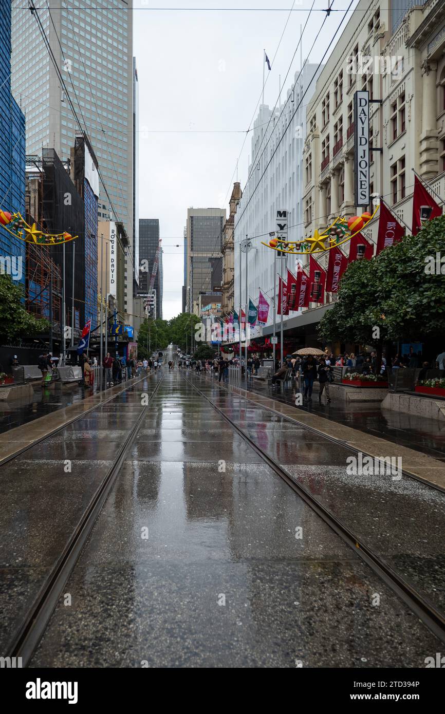 Melbourne, Australia: 12-5-2023: Melbourne Central on a Rainy Day Stock ...