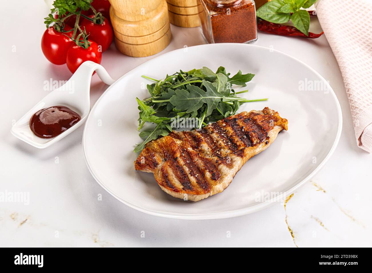 Delicous grilled pork meat hi-res stock photography and images - Alamy