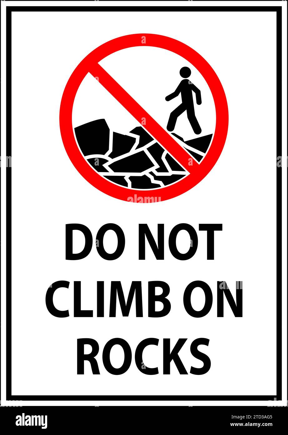 No Climbing Sign, Do Not Climb on Rocks Stock Vector Image & Art - Alamy