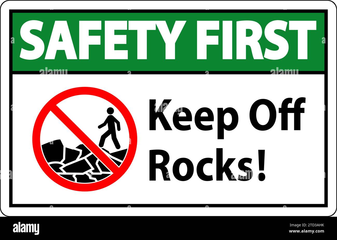 Safety First Sign Keep Off Rocks Stock Vector Image & Art - Alamy
