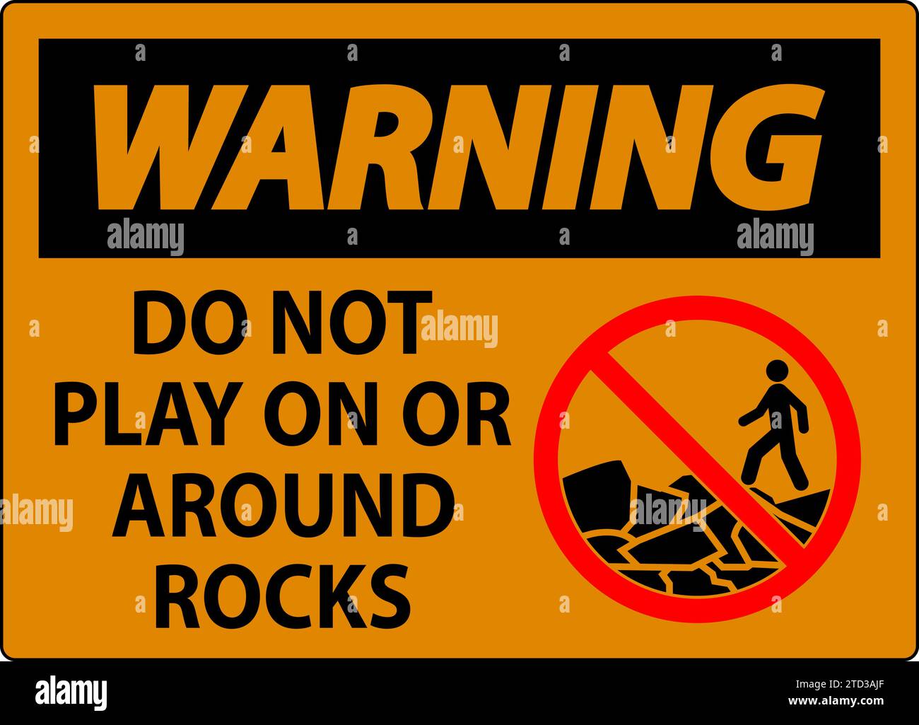 Warning Sign Do Not Play On or Around Rocks Stock Vector Image & Art ...