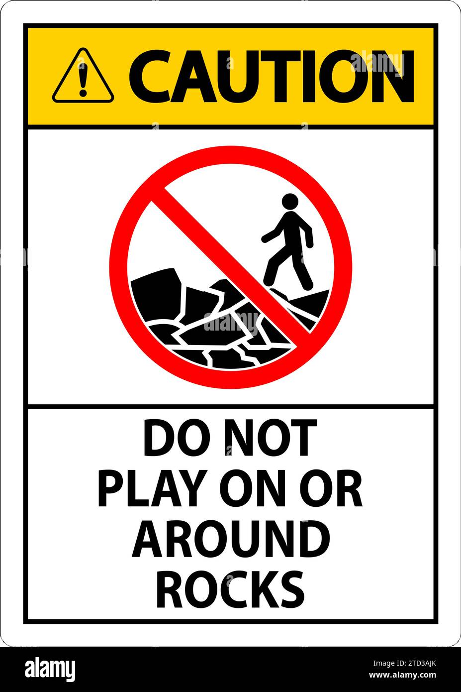 Caution Sign Do Not Play On or Around Rocks Stock Vector Image & Art ...