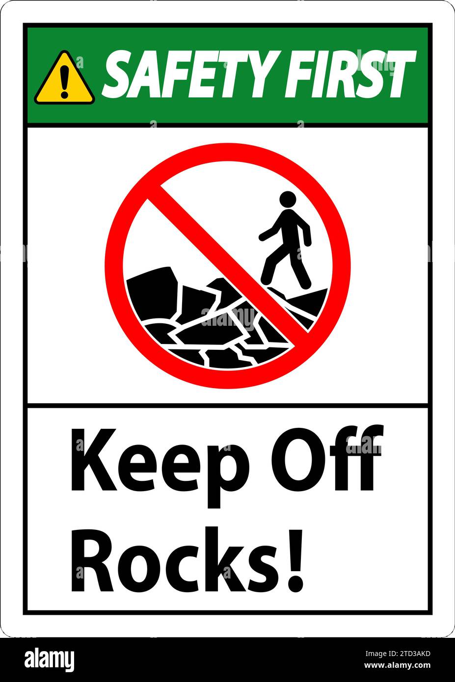 Safety First Sign Keep Off Rocks Stock Vector Image & Art - Alamy