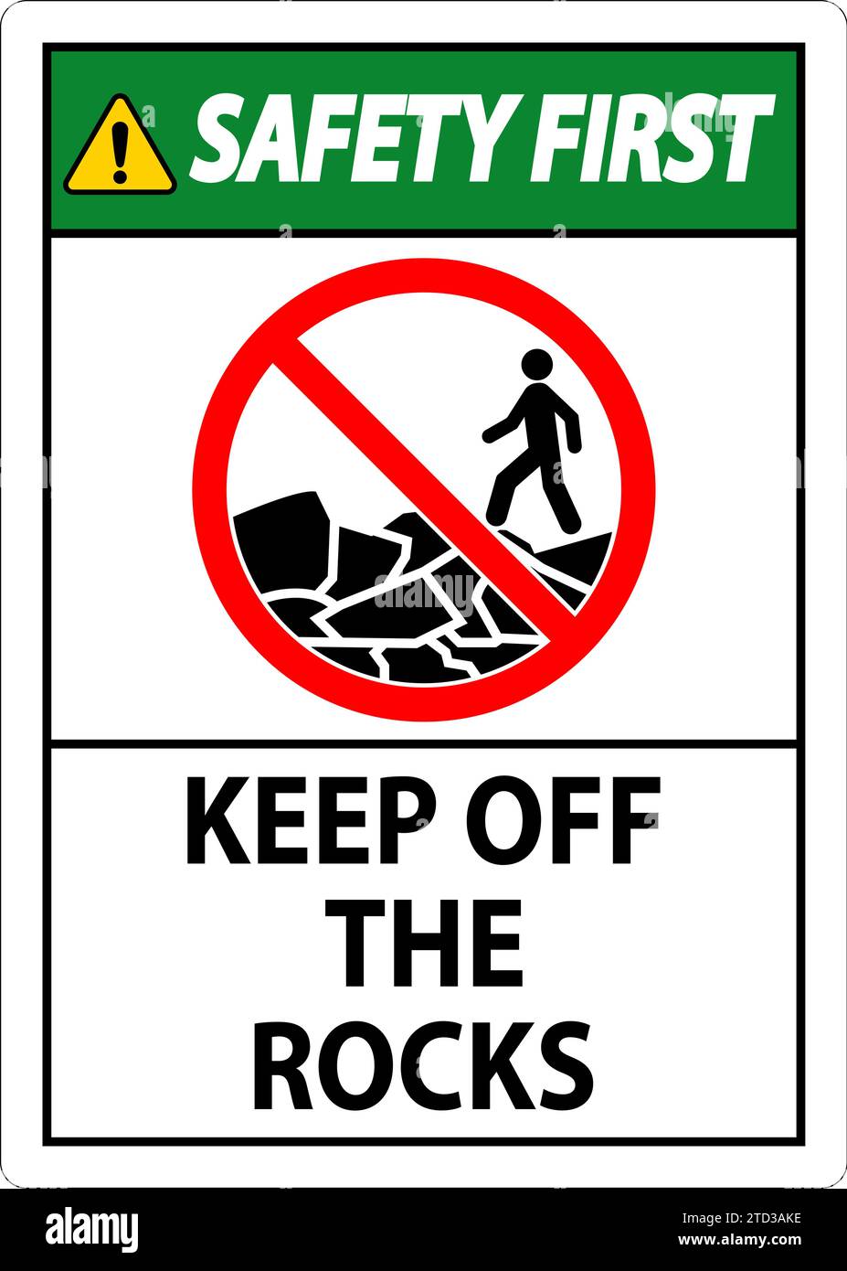 Safety First Sign Keep Off The Rocks Stock Vector Image & Art - Alamy