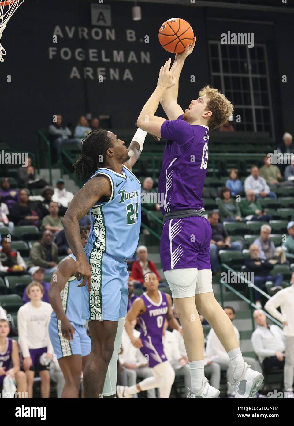 Furman Paladins forward Garrett Hien (13) shoots a one-handed jumper ...