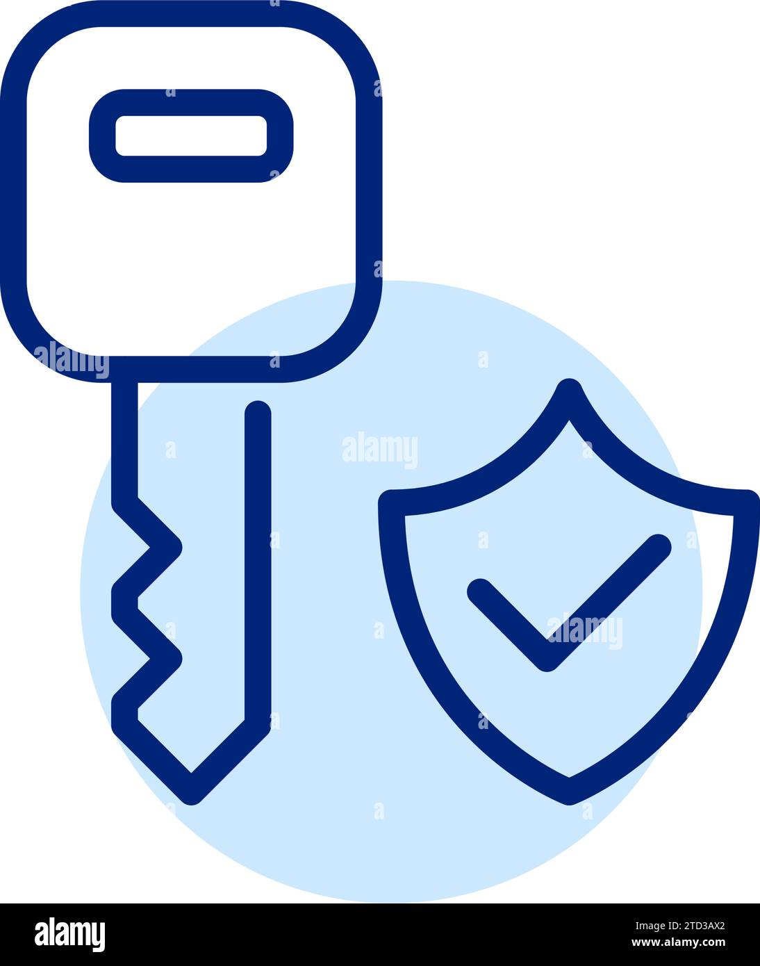 Car insurance. Key and protection shield. Pixel perfect icon Stock ...