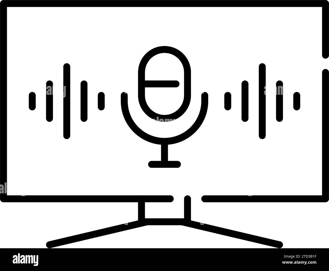 Smart TV. Personal voice assistant. LED tv digital. Pixel perfect icon ...