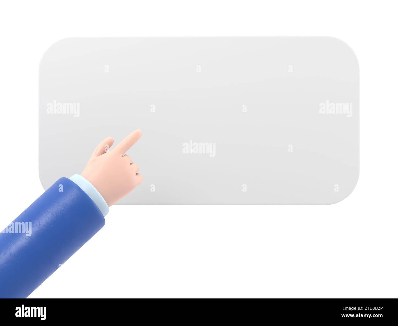 Flexible hand cartoon character businessman pointing finger on empty ...