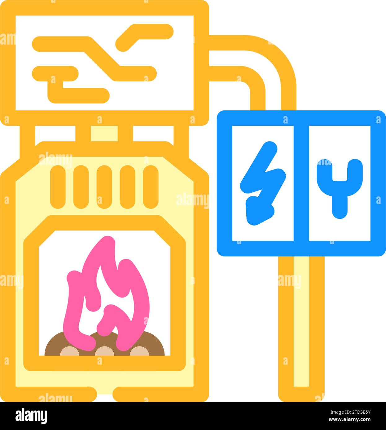 combustion biomass energy color icon vector illustration Stock Vector ...