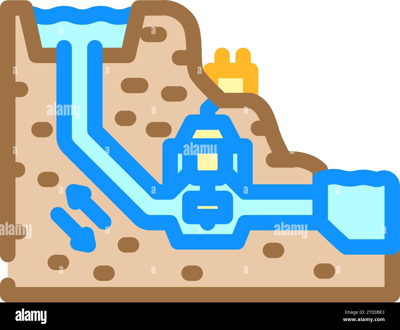 pumped hydro energy color icon vector illustration Stock Vector Image ...