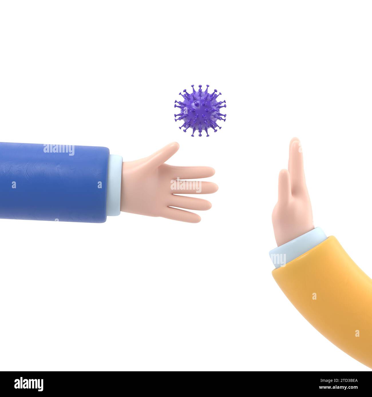 Bacteria on hand. Coronavirus transmitted through a handshake. Gesture ...
